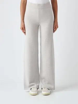 Max Mara High-waisted Pure Virgin Wool Knit Wide-leg Trousers