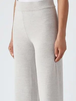 Max Mara High-waisted Pure Virgin Wool Knit Wide-leg Trousers
