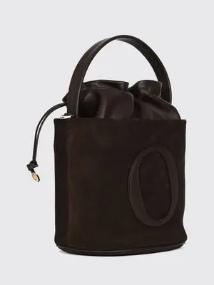 Orciani Her-o Mini Bucket Bag In Suede And Smooth Calfskin - Dark