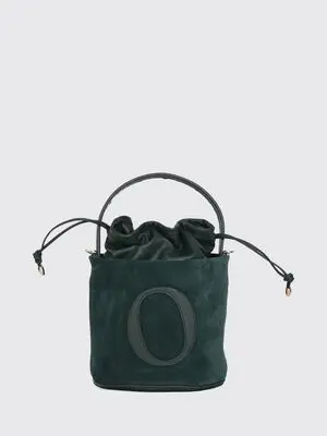 Orciani Her-o Mini Bucket Bag In Suede And Smooth Calfskin - Green