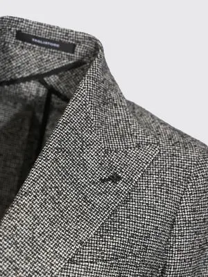 Tagliatore Double-breasted Plaid Wool And Silk Blend Blazer With Peak Lapels