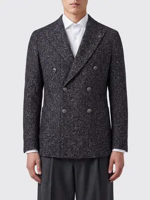 Tagliatore Double-breasted Virgin Wool And Silk Blend Blazer With Peak Lapels - Blue