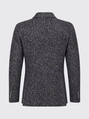 Tagliatore Double-breasted Virgin Wool And Silk Blend Blazer With Peak Lapels