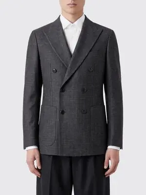 Tagliatore Double-breasted Virgin Wool And Silk Blazer With Peak Lapels - Blue