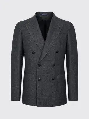 Tagliatore Double-breasted Virgin Wool And Silk Blazer With Peak Lapels