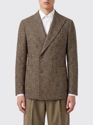 Tagliatore Double-breasted Wool And Silk Blend Blazer With Peak Lapels - Dark