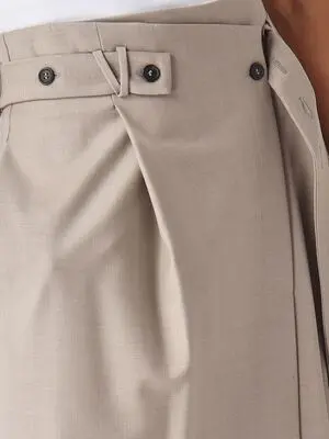 MEIMEIJ Wool-blend High-waisted Pencil Midi Skirt With Belt