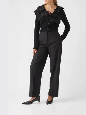 MEIMEIJ High-waisted Wide-leg Palazzo Trousers In Crêpe