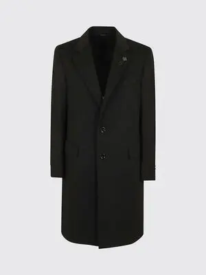 LARDINI Single-breasted Long Coat In Wool And Cashmere Blend