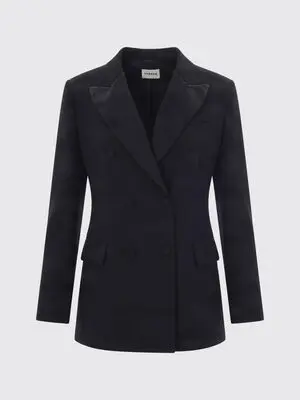 PAROSH P.a.r.o.s.h. Double-breasted Short Virgin Wool Blazer With Lapel Collar