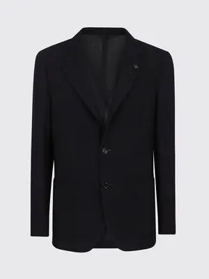 LARDINI Single-breasted Wool Blazer With Patch Pockets