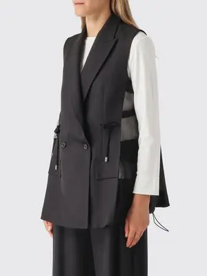 MEIMEIJ Double-breasted Tailored Waistcoat With Peak Lapels And A Drawstring Waist