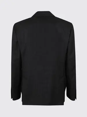 LARDINI Single-breasted Virgin Wool Blazer With Tartan Pattern