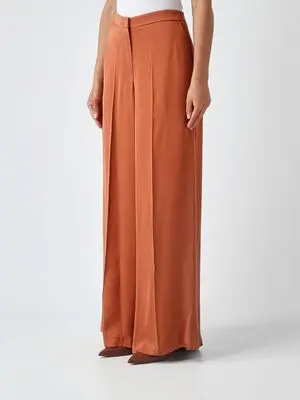 MEIMEIJ Mid-rise Wide-leg Palazzo Trousers In Satin