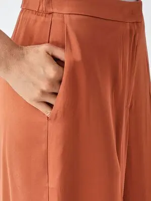MEIMEIJ Mid-rise Wide-leg Palazzo Trousers In Satin