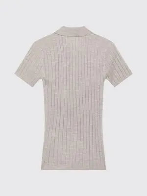 TOTEME Slim Fit Ribbed Cashmere And Silk Knit Polo Shirt - Natural