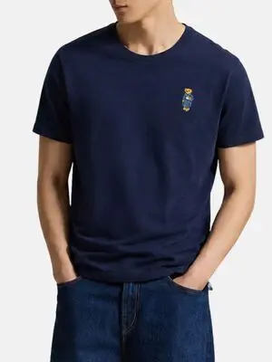 Polo Ralph Lauren Cotton T-shirt With Teddy Bear Print Navy
