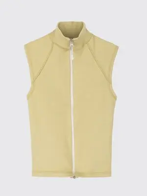 ALYSI X Wokstore Slim Fit Ribbed Cotton Top With High Neck And Zip