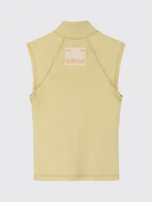ALYSI X Wokstore Slim Fit Ribbed Cotton Top With High Neck And Zip