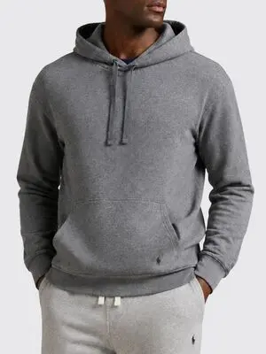 Polo Ralph Lauren Cotton Hoodie With Embroidered Pony Logo - Grey