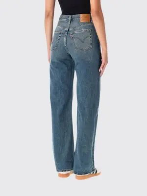 LEVI'S High-waisted Five-pocket Straight Leg Jeans In Cotton Denim