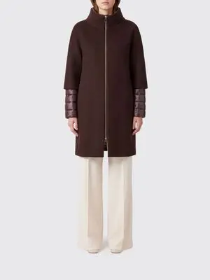Herno Knee-length Virgin Wool Coat With Funnel Neck - Brown