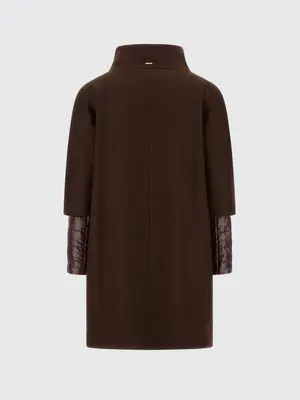 Herno Knee-length Virgin Wool Coat With Funnel Neck - Brown
