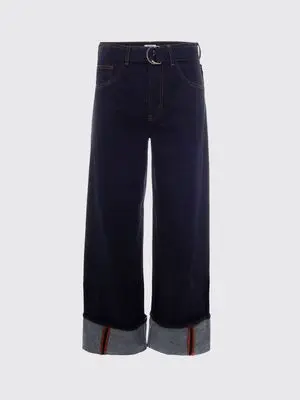 Liu Jo High-waisted Flared Jeans In Cotton Denim With Turn-up Cuffs
