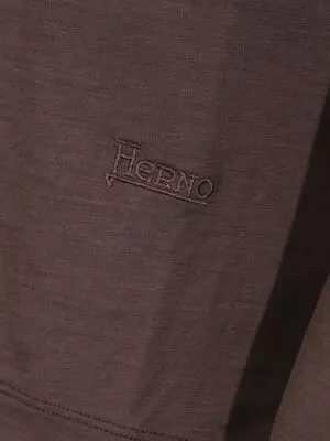 Herno Long-sleeved T-shirt In Pure Wool With Crew Neck - Dark