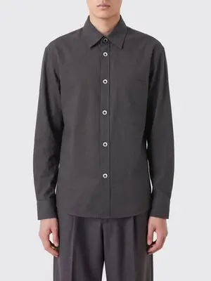Emporio Armani Slim Fit Cotton Shirt With French Collar - Grey