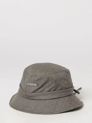 Jacquemus Virgin Wool Bucket Hat With Logo And Drawstring