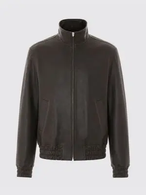 Valentino Garavani Lambskin Leather Bomber Jacket With High Collar