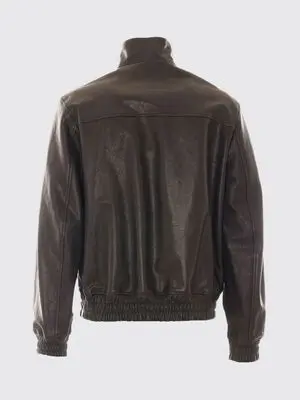 Valentino Garavani Lambskin Leather Bomber Jacket With High Collar