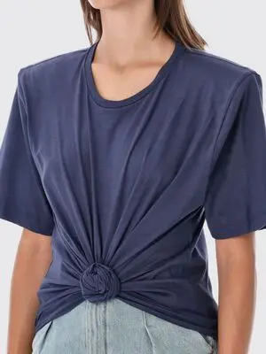 Magda Butrym Cropped Cotton T-shirt With Padded Shoulders