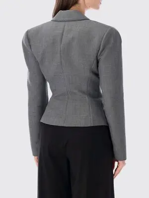 Magda Butrym Cropped Wool Blazer With Oversized Shoulders And Peak Lapels