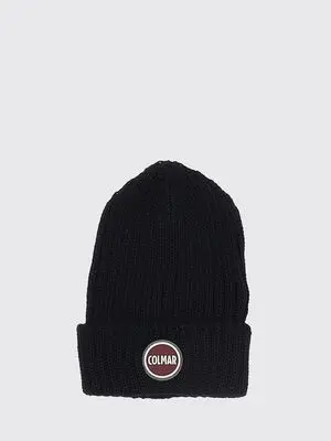 COLMAR Virgin Wool Blend Beanie With Cuff And Logo Patch - Navy