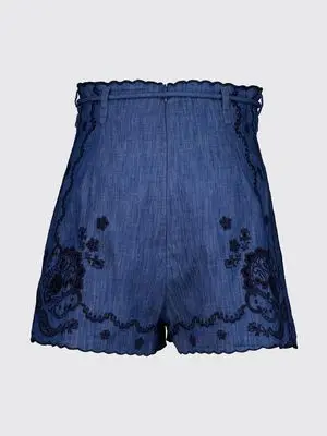 Zimmermann Aster High-waisted Embroidered Cotton Shorts