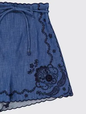 Zimmermann Aster High-waisted Embroidered Cotton Shorts