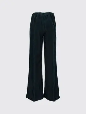 FORTE_FORTE High-waisted Wide-leg Palazzo Trousers In Ribbed Velvet - Green