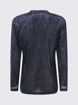 Comme Des Garçons Long-sleeved Velvet Crewneck T-shirt