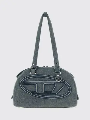 DIESEL® 1dr Dome Monogram Denim Shoulder Bag With Oval D Logo - Blue