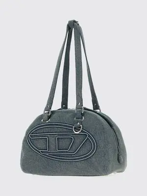 DIESEL® 1dr Dome Monogram Denim Shoulder Bag With Oval D Logo - Blue