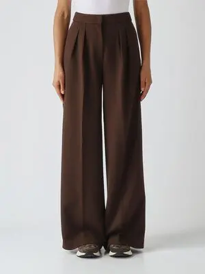 Max Mara High-waisted Pleated Viscose-blend Palazzo Trousers - Dark