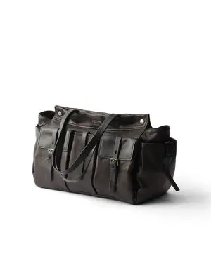 Prada Route Leather Tote Bag