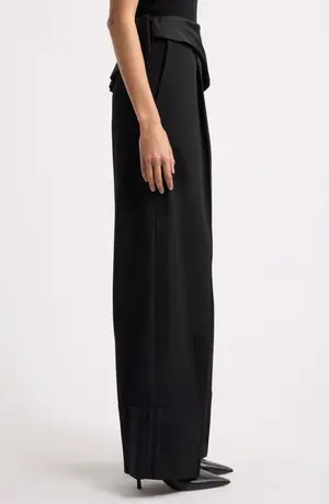 BOSS Henita Asymmetrical Waist Wide Leg Pants