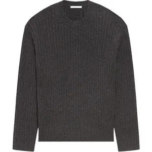 Helmut Lang Rustic Wool Ribbed Sweater - Graphite