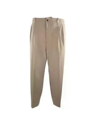 MYTHS Pleated Tapered Trousers - Neutrals