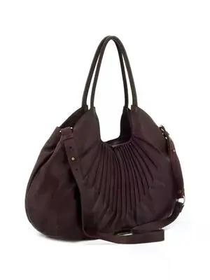 CATERINA LUCCHI Ornella Pleated Leather Tote Bag - Purple
