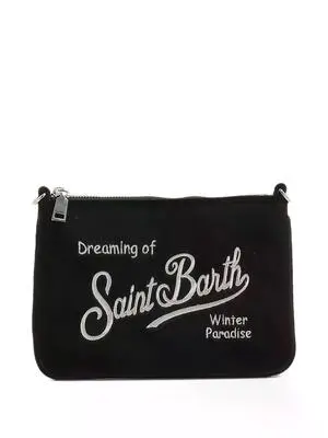 MC2 SAINT BARTH Logo-embroidered Clutch Bag - Black