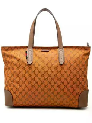 Gucci 2000-2015 Gg Canvas Web Tote Bag - Orange